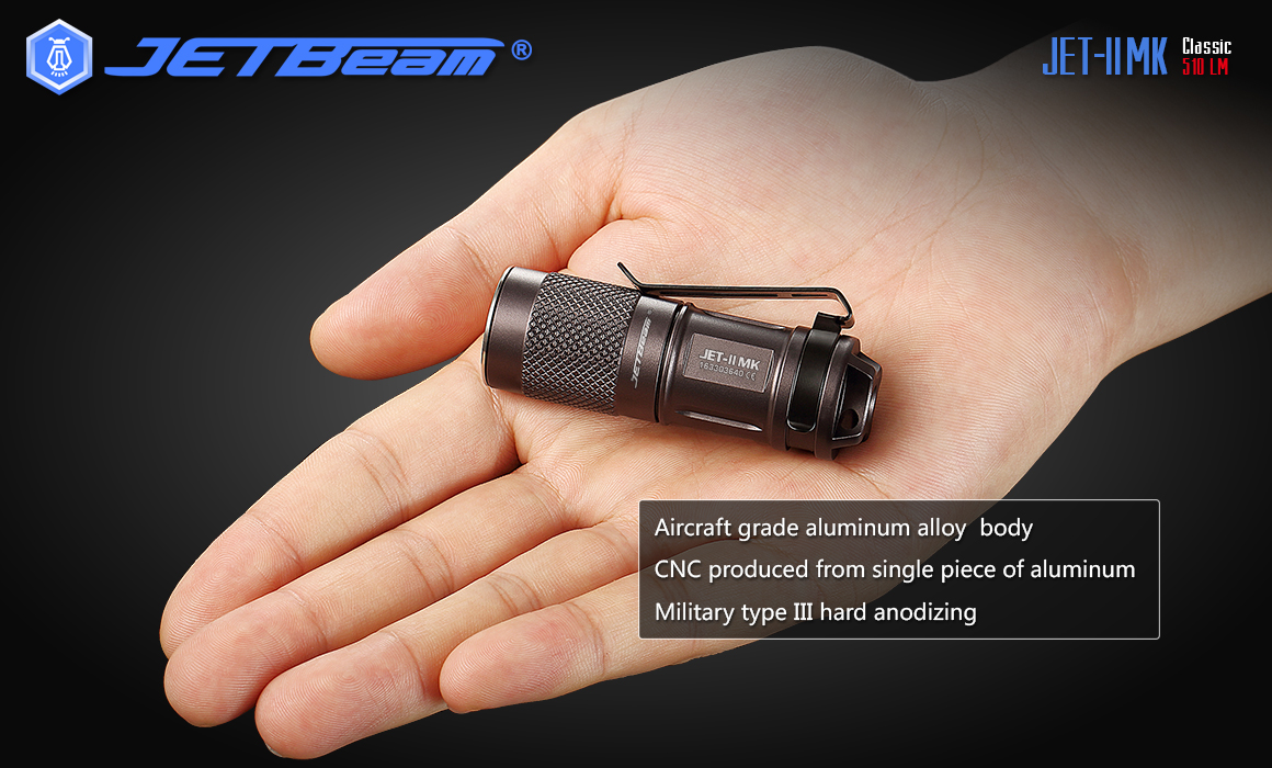 JET-II MK Everyday Carry Flashlight 510 Lumens - Jietemingdianzi