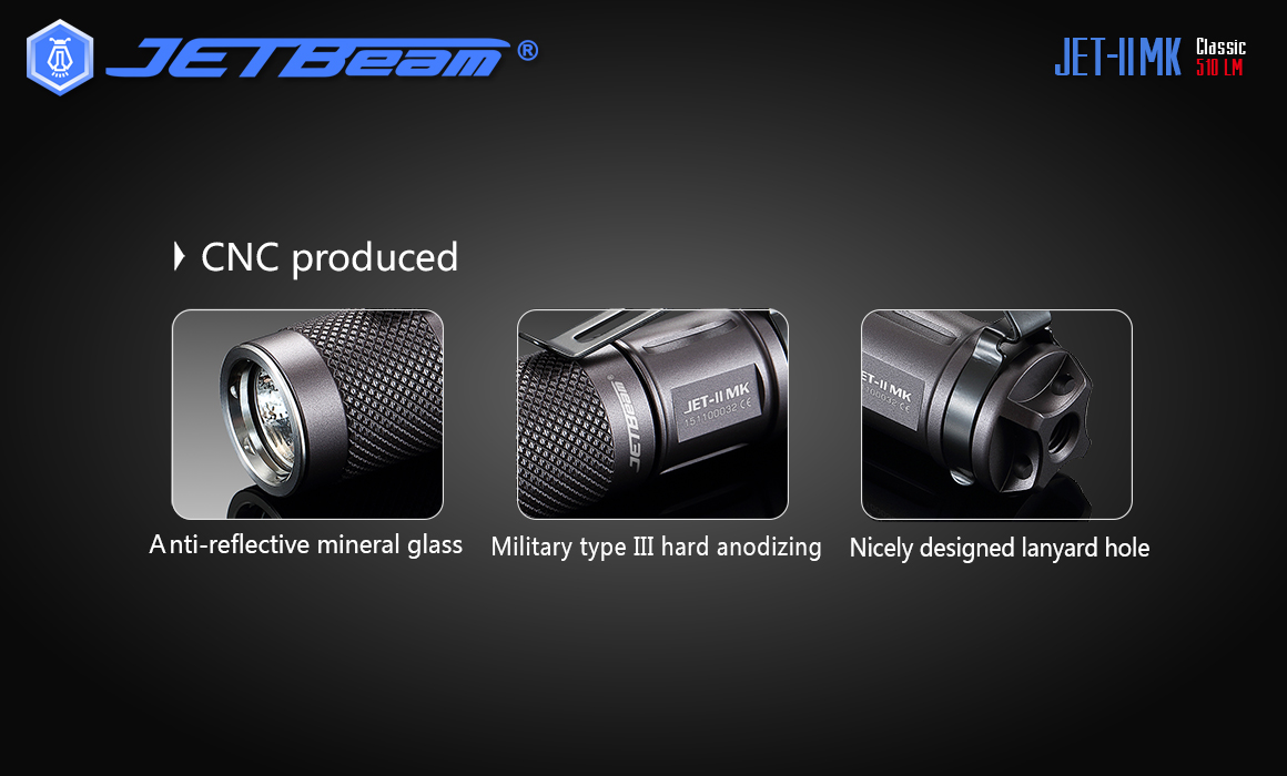 JET-II MK Everyday Carry Flashlight 510 Lumens - Jietemingdianzi